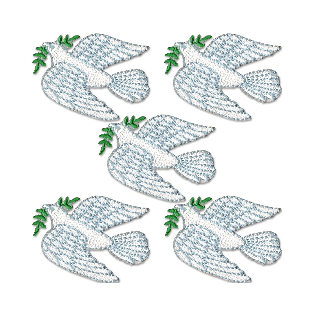 Dove of Peace Iron on Religious Patch Applique (5-pack) - FREE SHIPPING ...