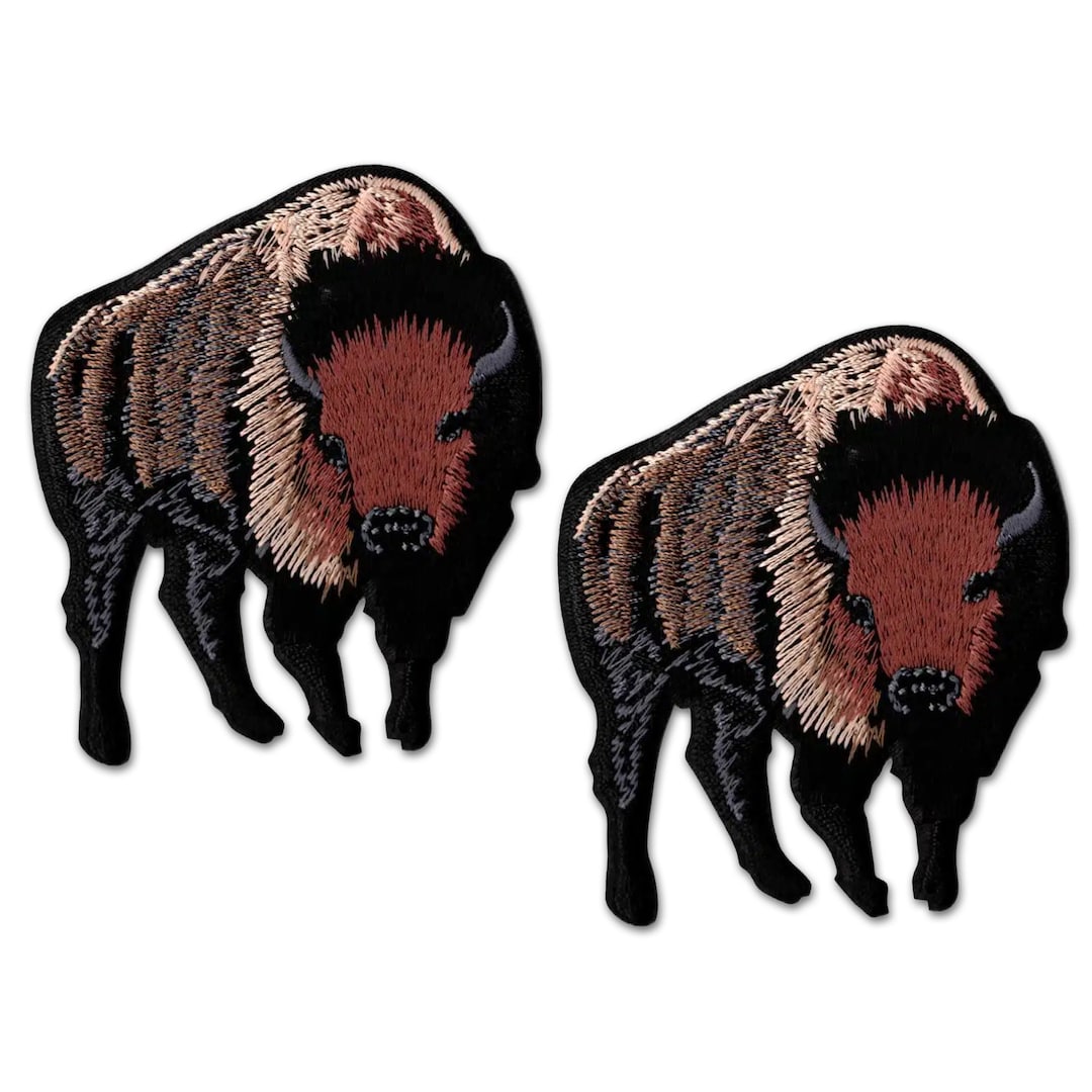 Buffalo Bison Patches (2-pack) Western Embroidered Iron on Patch ...