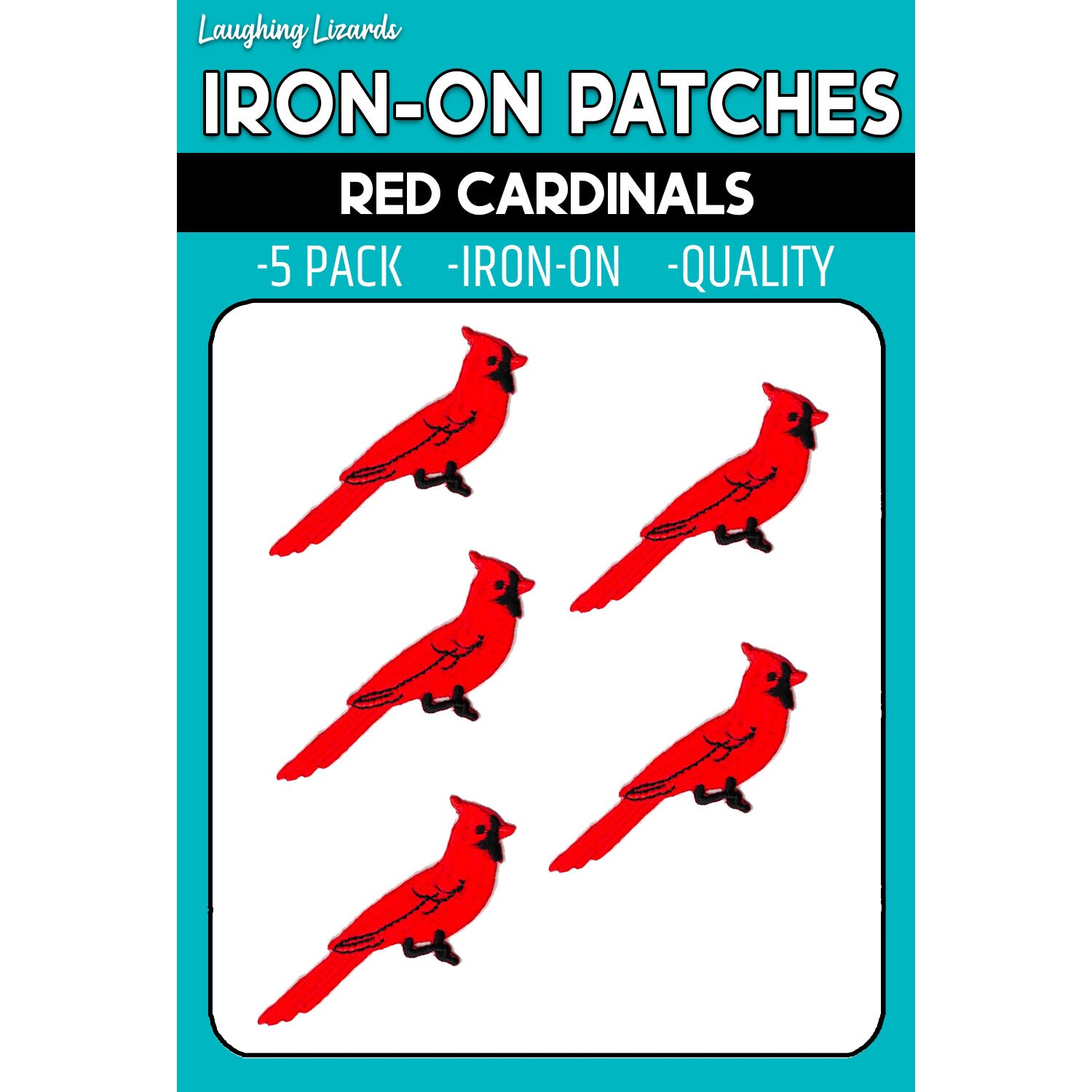 Red Cardinal Patches 5-pack Bird Embroidered Iron on Patch | Etsy