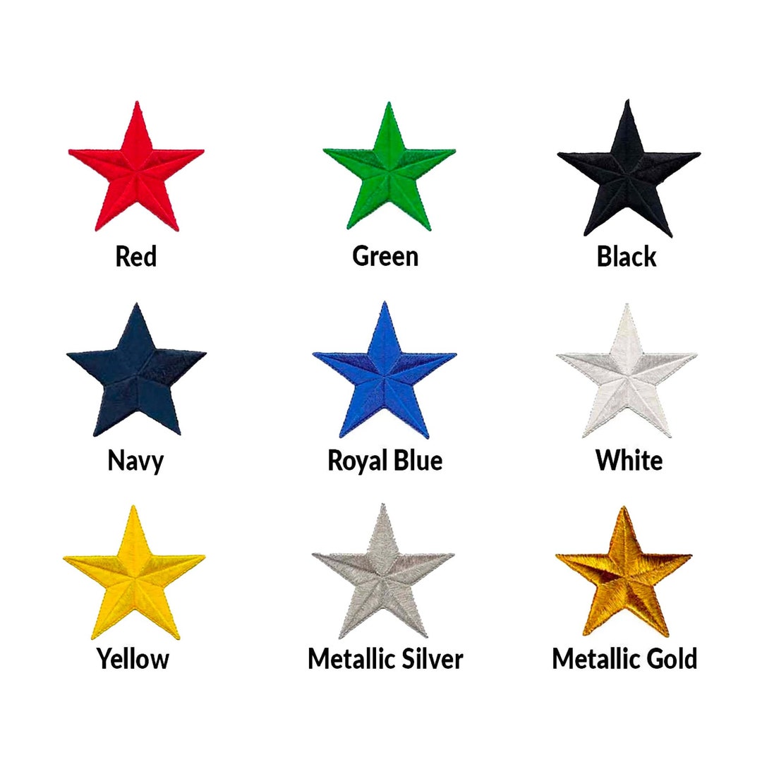 2 Inches Star Patches (5 Pack) Star Embroidered Iron on Patch Appliques ...
