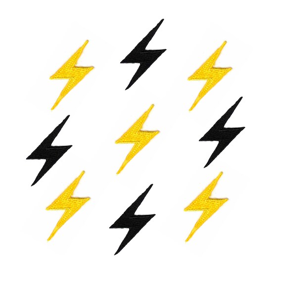 Lightning Bolt Patches 5 Pack Lighting Embroidered Iron on | Etsy