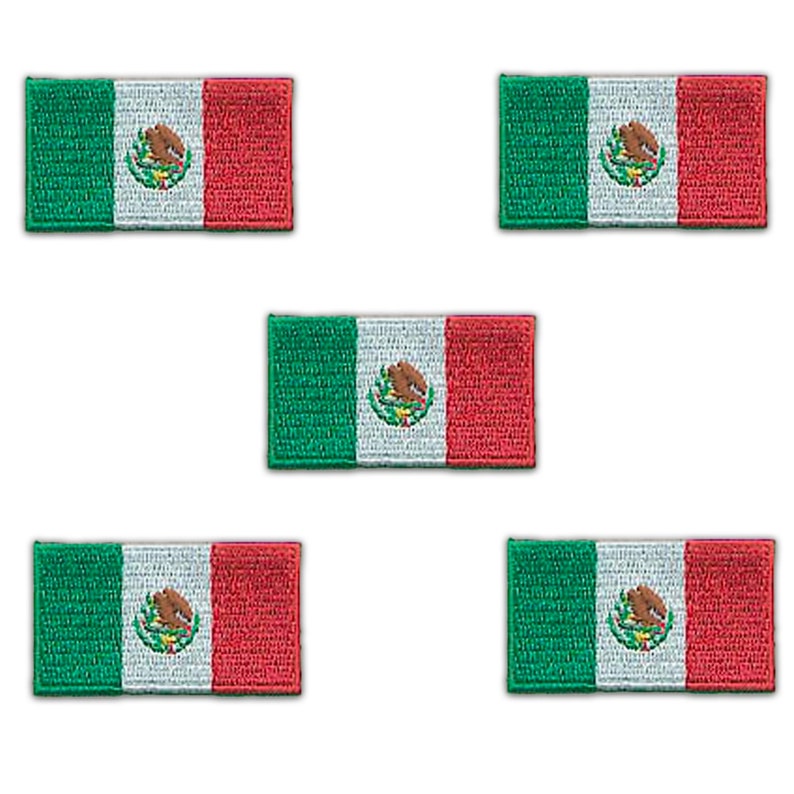 Small Mexican Flag Patch 5-pack Embroidered Iron on Patch - Etsy