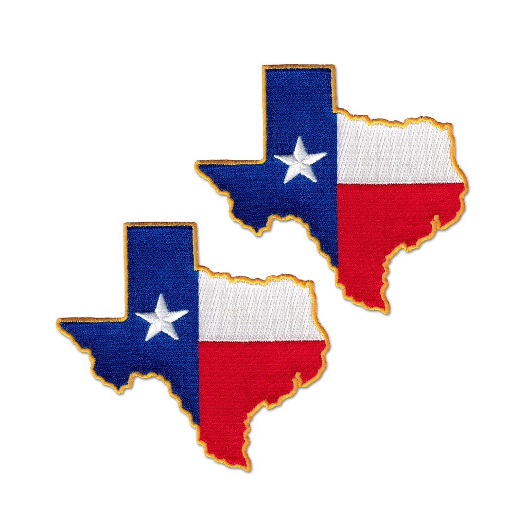 Texas State Outline Patches (2-pack) American Flag Embroidered Iron on ...