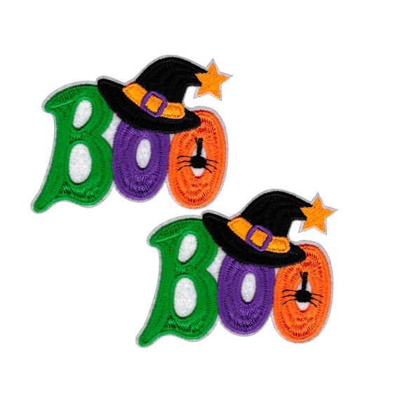 Halloween BOO Patches 2-pack Halloween Embroidered Iron on - Etsy