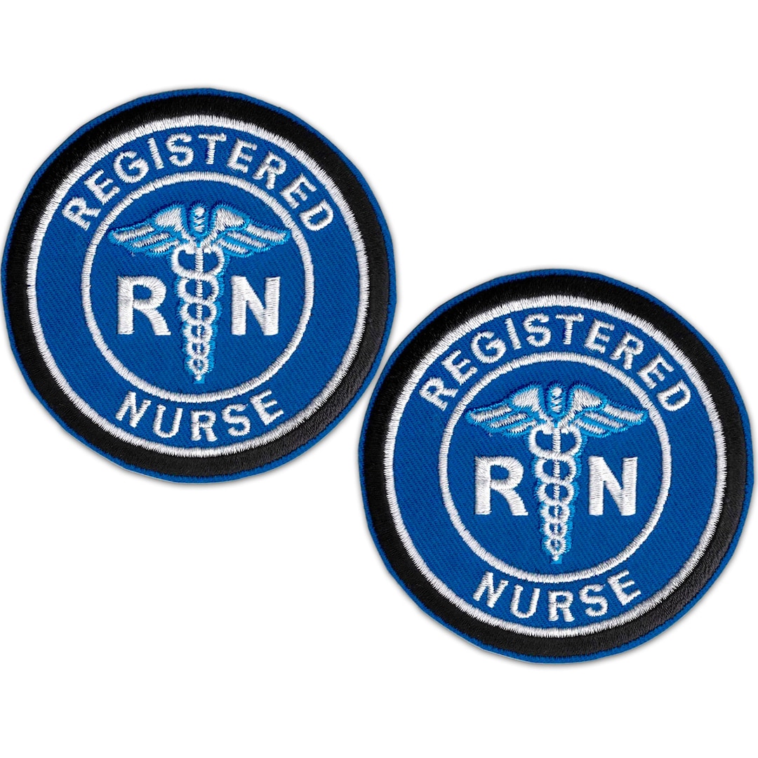 RN Patch (2-pack) Registered Nurse Medical Symbol Blue Patch for Scrubs ...