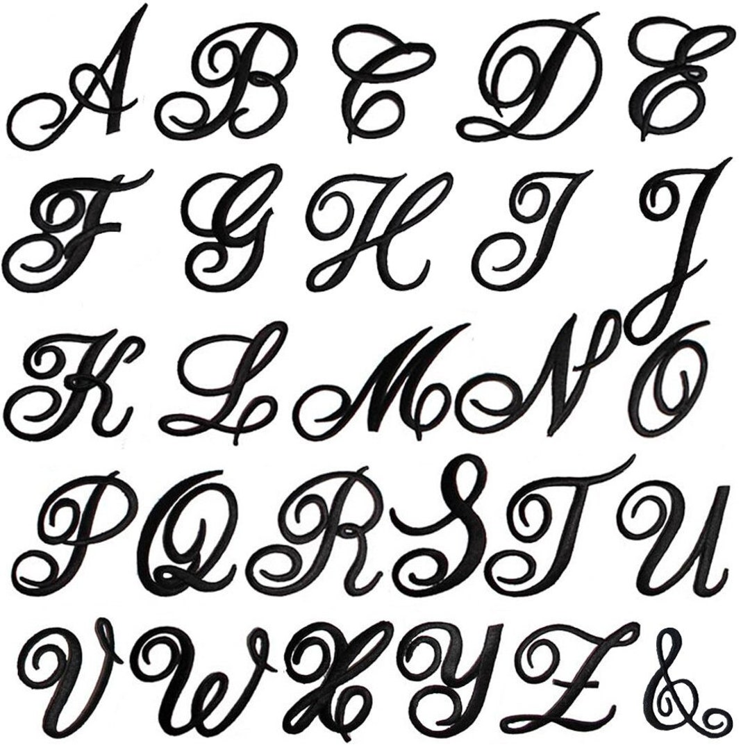 26 Letter Monogram Alphabet Patch Kit, Script Iron on Appliques, High ...