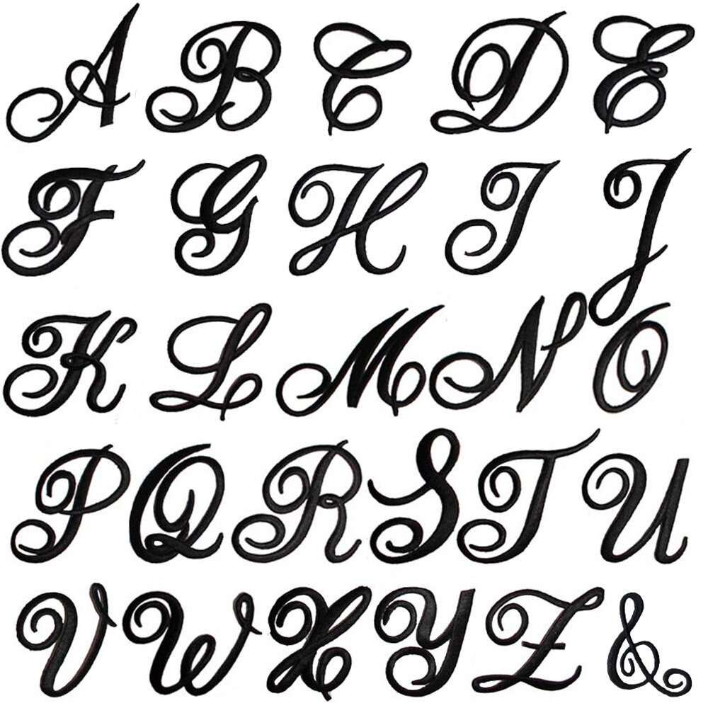 26 Letter Monogram Alphabet Patch Kit, Script Iron on Appliques, High ...