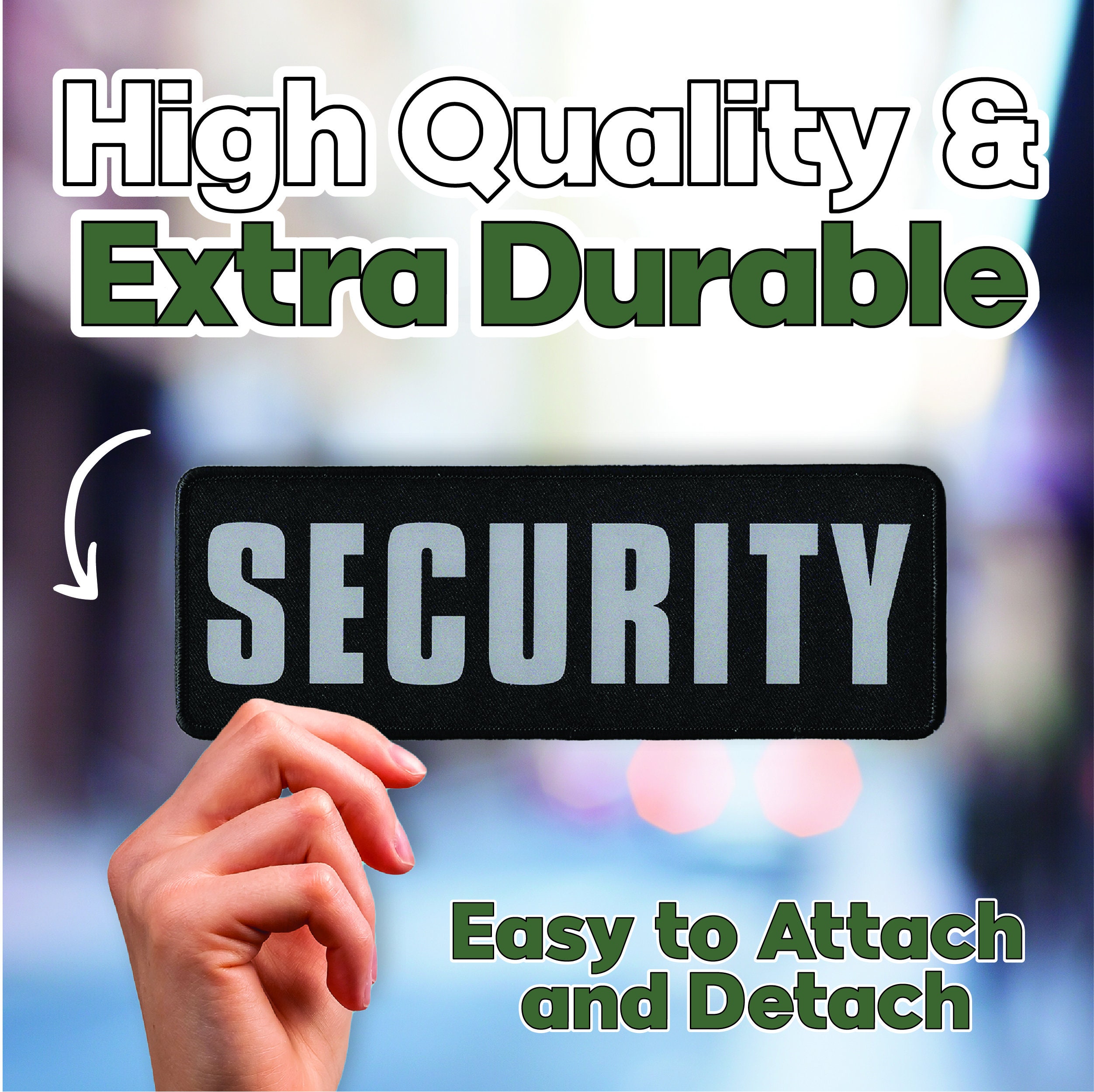 Security Guard Equipment Ultra Reflective Hook And Loop Patch ...