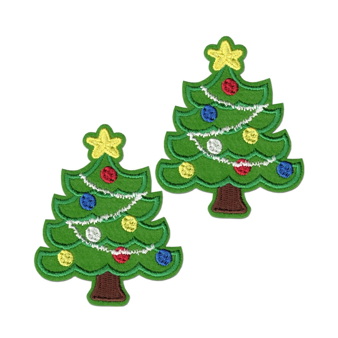 Christmas Tree Patches 2 Pack Christmas Embroidered Iron on Patch ...