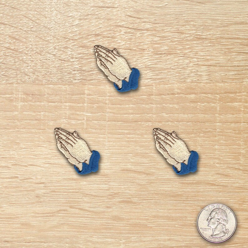 Praying Hands Iron On Religious Patch Applique 3-Pack FREE | Etsy