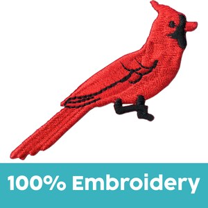 Red Cardinal Patches (5-pack) Bird Embroidered Iron on Patch Appliques ...