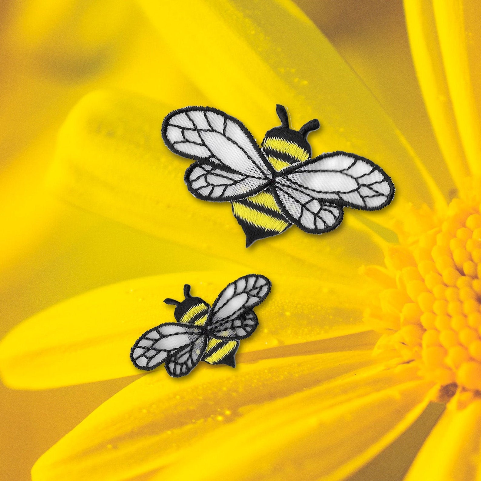 Bee Patches With Chiffon Wings 5 Pack Insect Embroidered | Etsy
