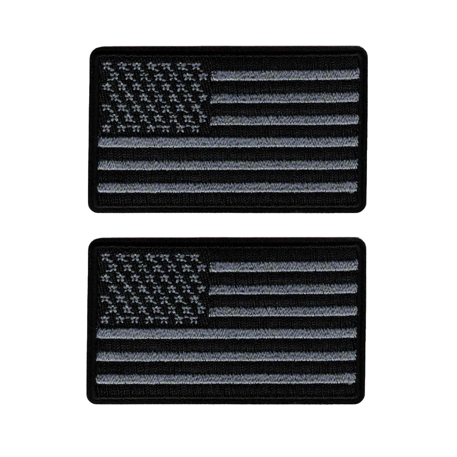 Black & Gray USA Flag Patches 2-pack American Flag | Etsy
