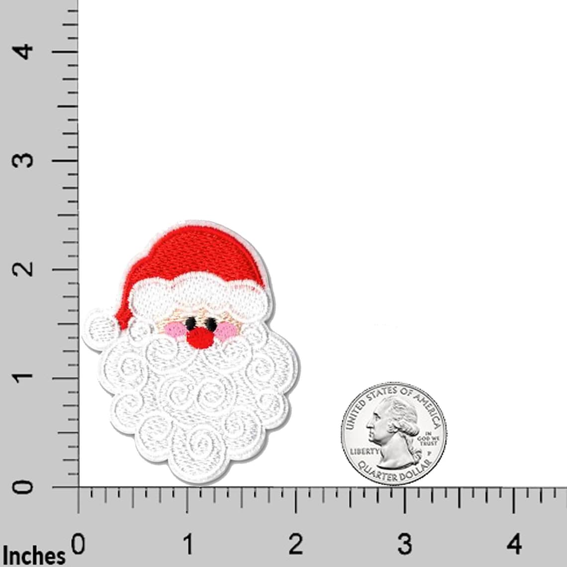 Santa Claus Face Patches 2 Pack Christmas Embroidered Iron - Etsy