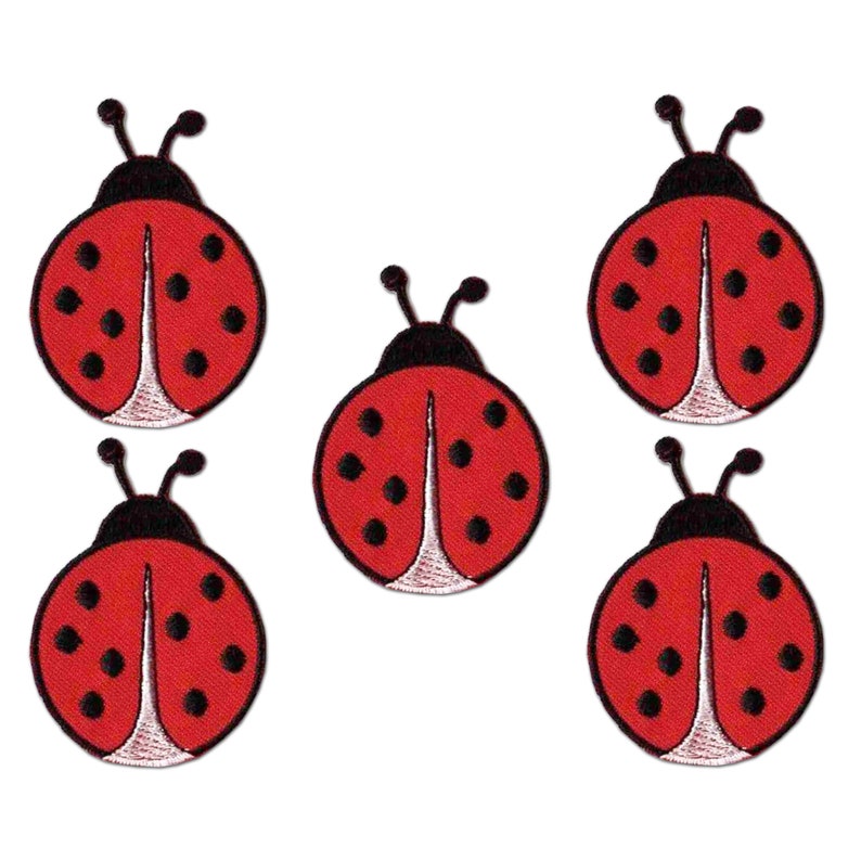 Small Ladybug Patches 5-pack Insect Embroidered Iron on - Etsy