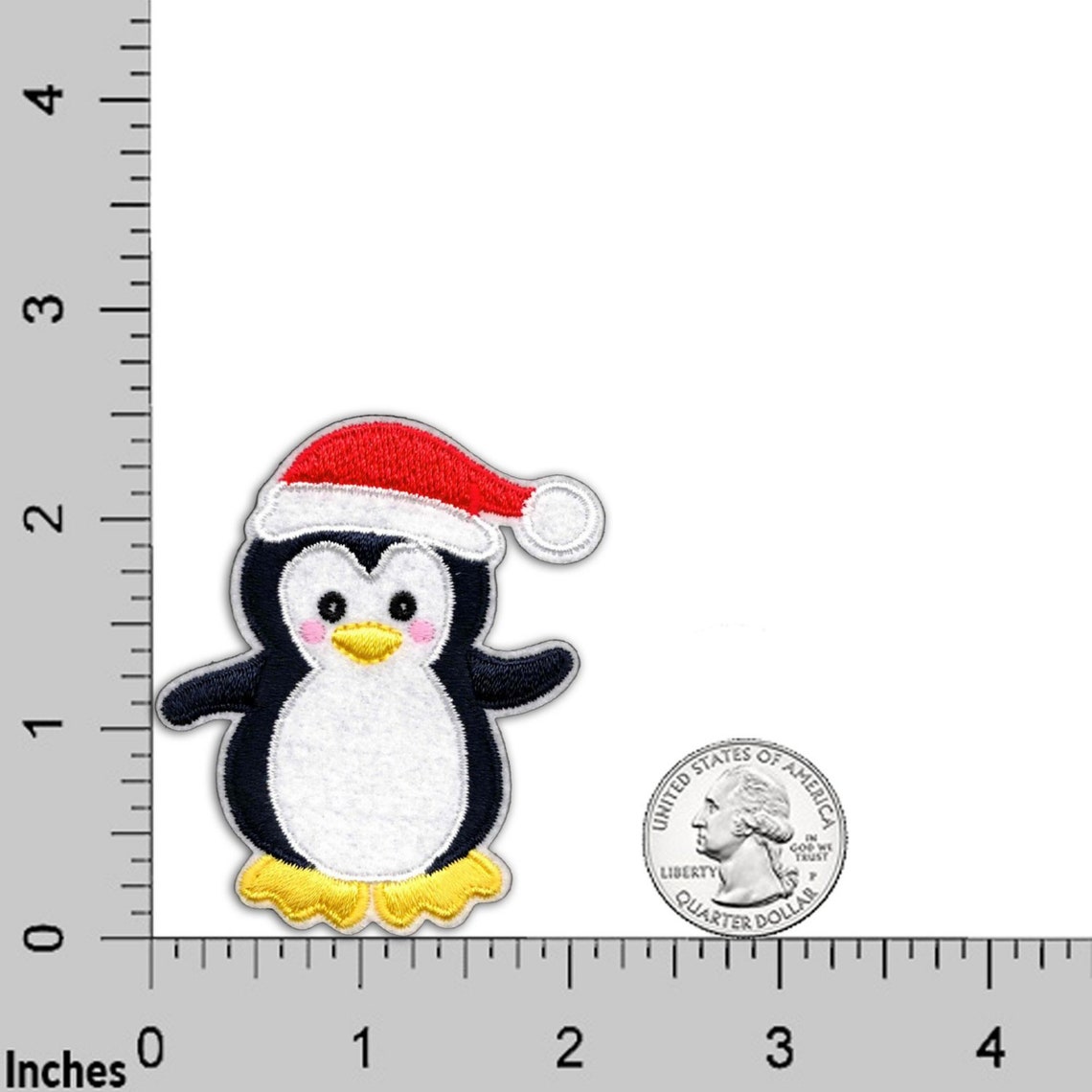 Penguin Patches (2-pack) Christmas Embroidered Iron on Patch Applique ...