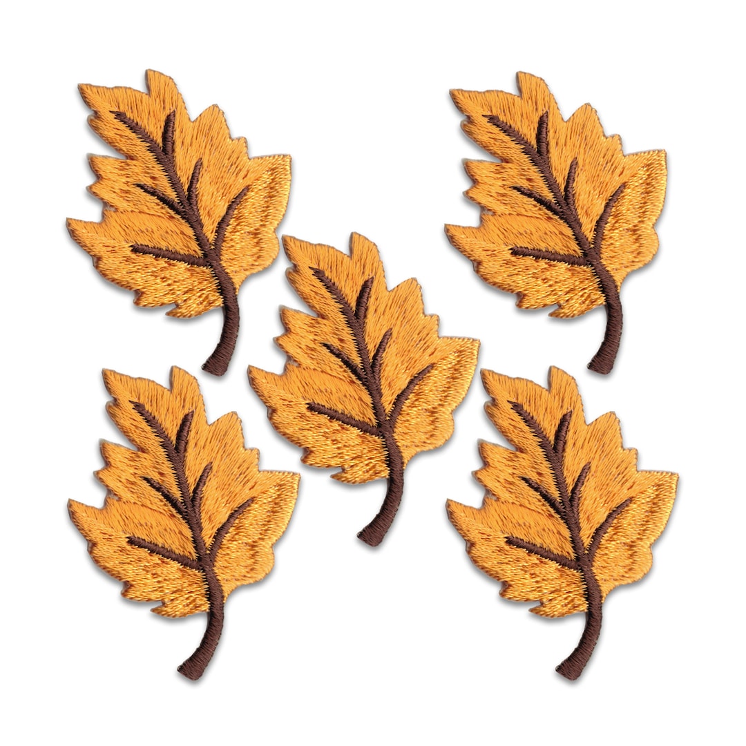 Fall Leaves Patches (5-pack) Halloween Embroidered Iron on Patch ...