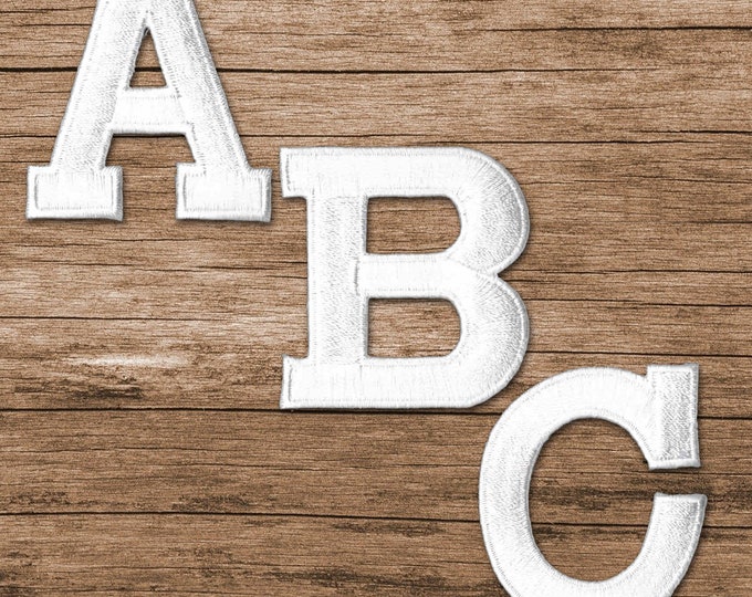 26 Letter Monogram Alphabet Patch Kit, Script Iron on Appliques, High Quality Black, Red ...