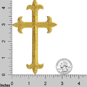 Gold Cross Patches (2-pack) Religious Embroidered Iron on Patch ...
