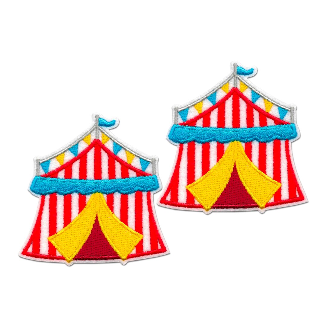 Circus Tent 2-pack Embroidered Iron on Patch Applique FREE SHIPPING - Etsy