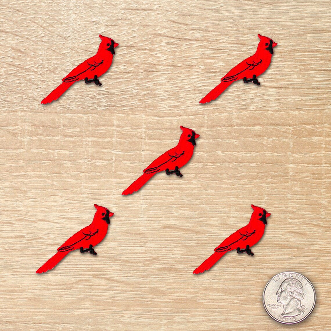 Red Cardinal Patches 5-pack Bird Embroidered Iron on Patch | Etsy