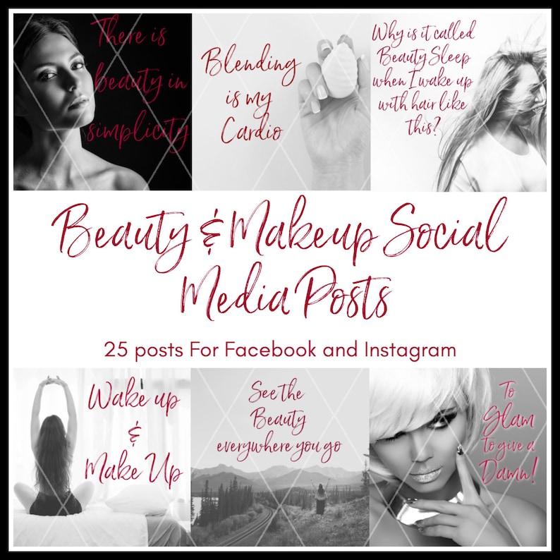 Beauty and Makeup Social Media Posts - Etsy