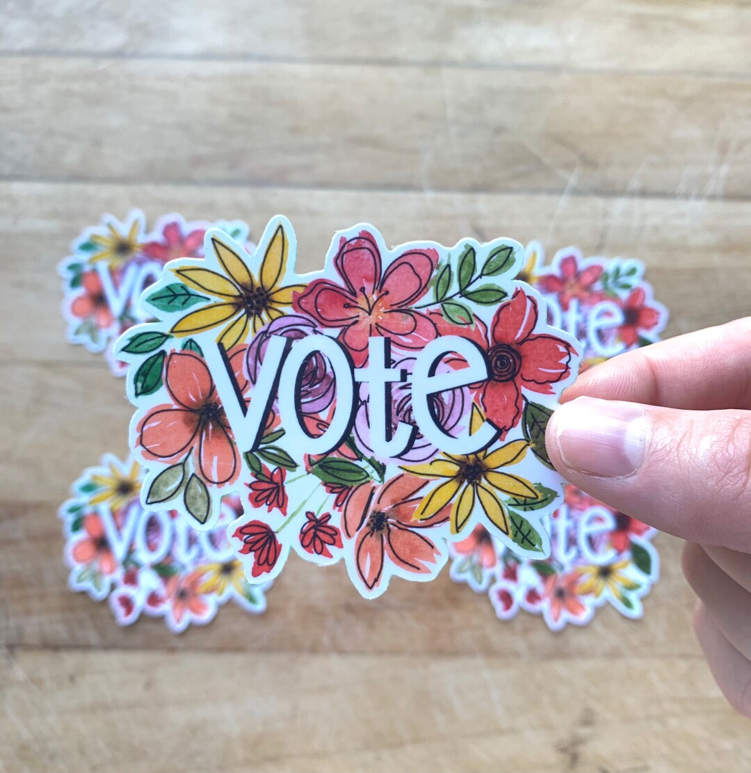 Floral Vote Sticker, Watercolor, Doodles, Election, Fall Florals - Etsy UK