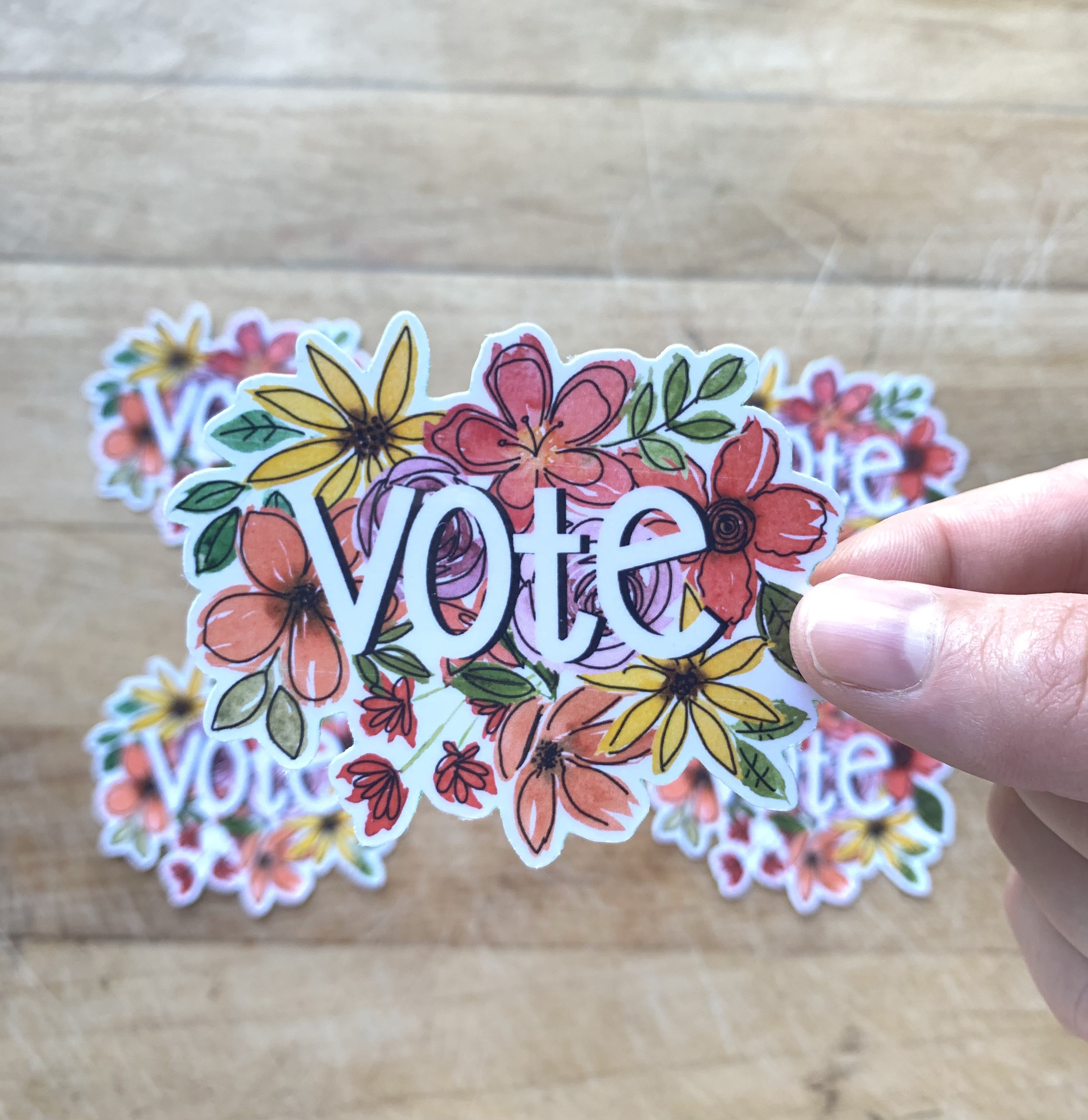 Floral Vote Sticker, Watercolor, Doodles, Election, Fall Florals - Etsy UK