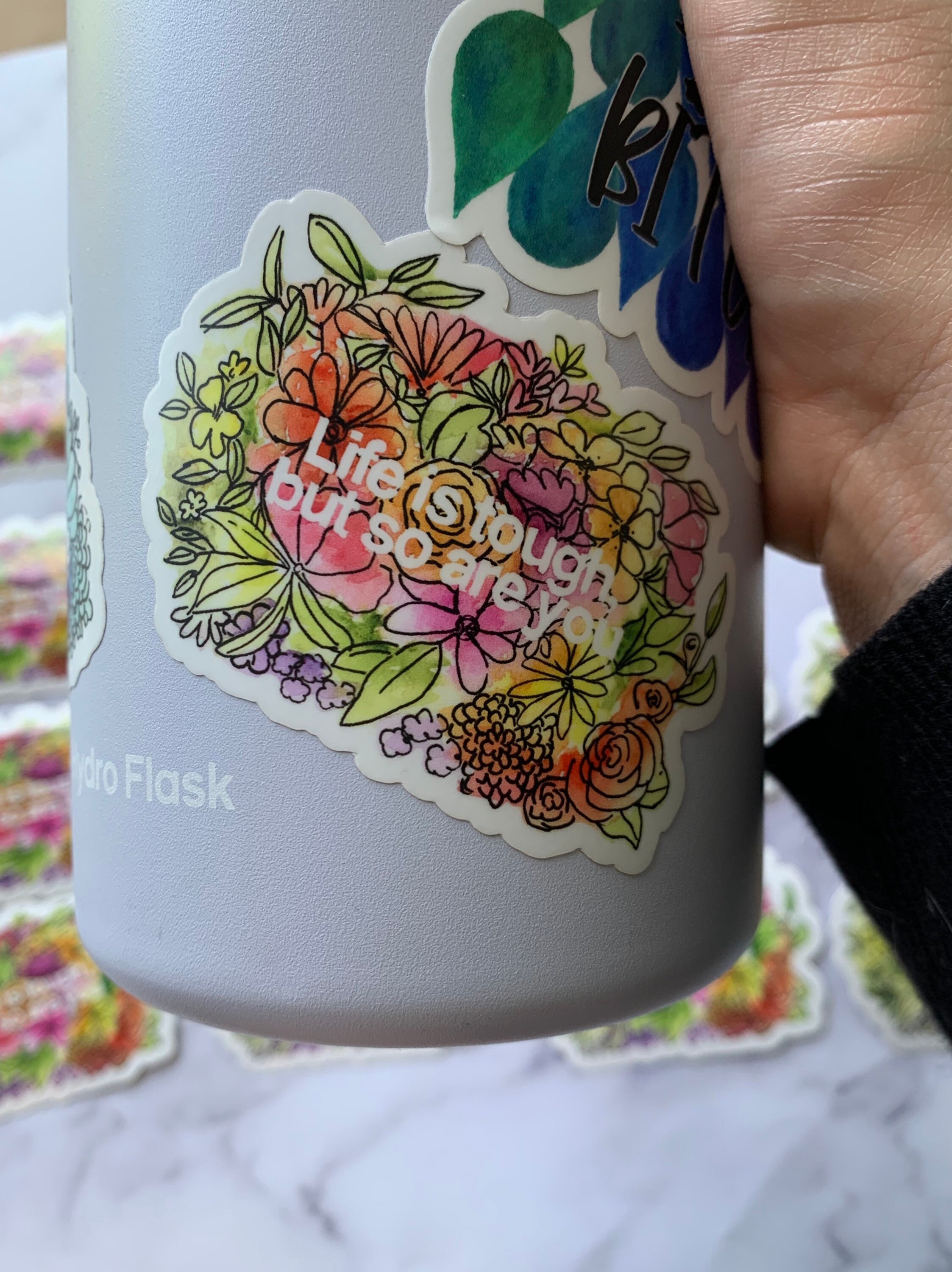 Watercolor and Doodle Quote Sticker - Etsy