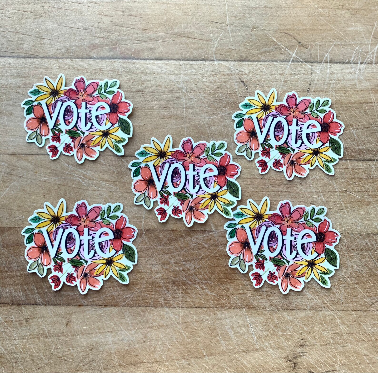 Floral Vote Sticker, Watercolor, Doodles, Election, Fall Florals - Etsy UK
