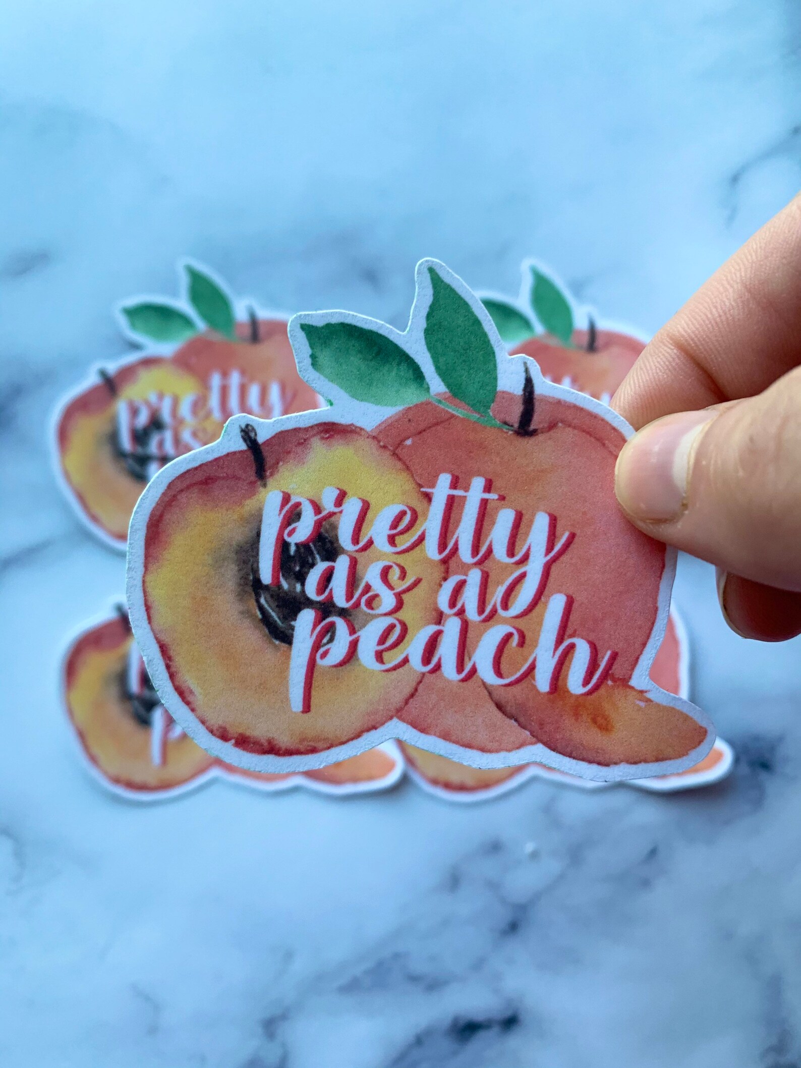 Watercolor Peach Sticker Pretty as a Peach Cute Stickers - Etsy UK