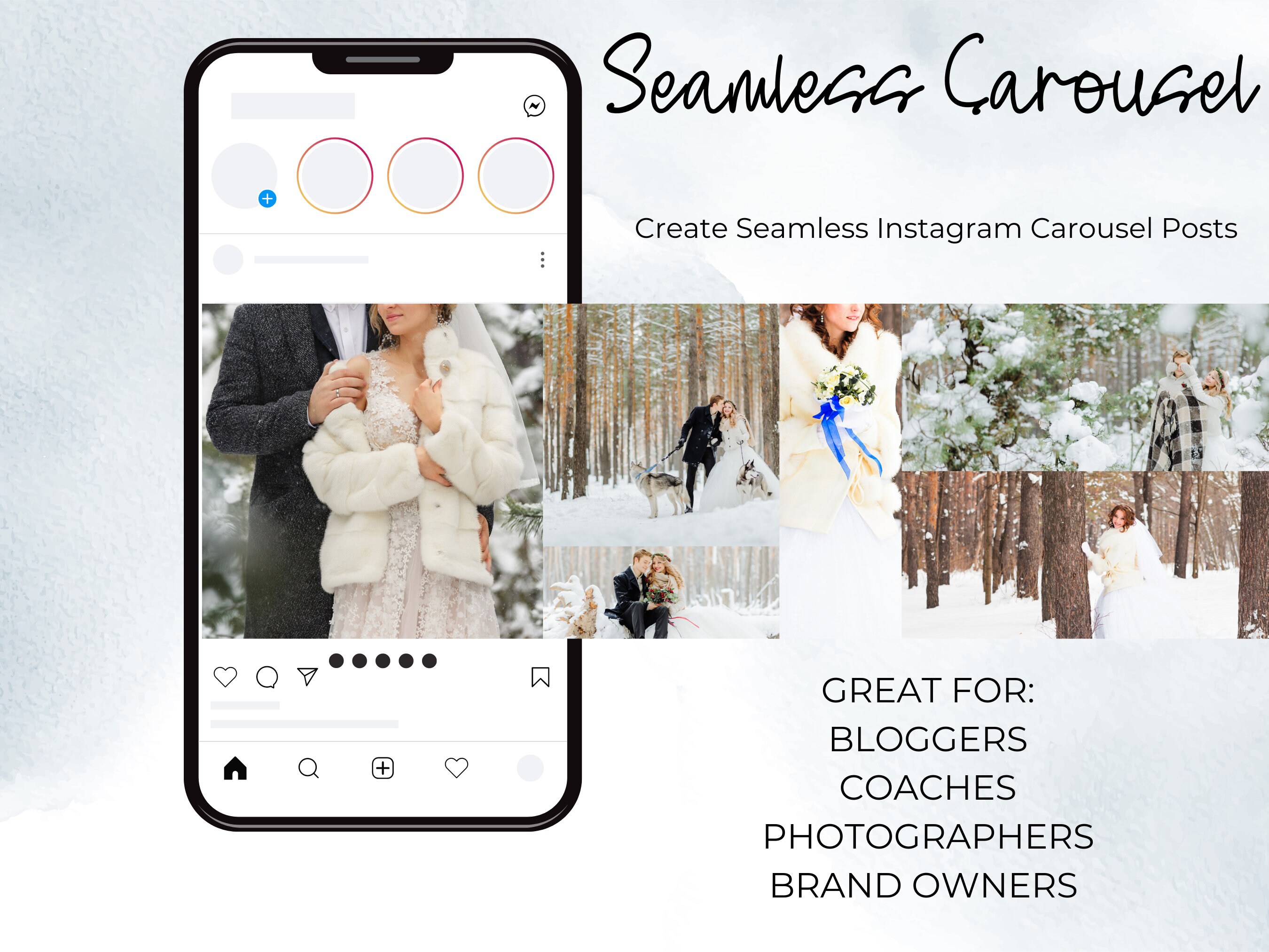 Seamless Carousel Instagram Template, Instagram Template Photography, 5 ...