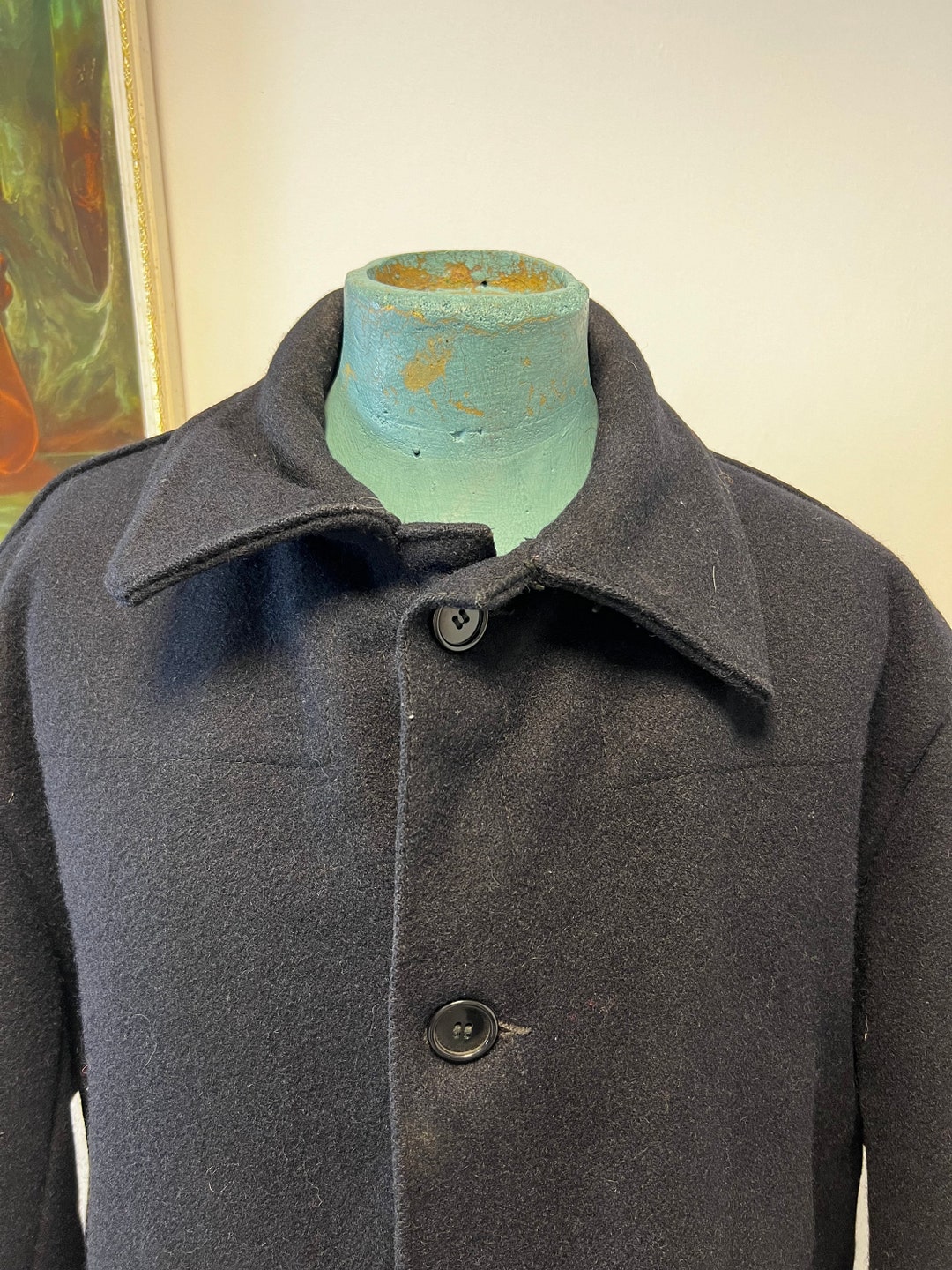 1960s/70s Vintage Navy Blue Wool Donkey Jacket by Arthur - Etsy