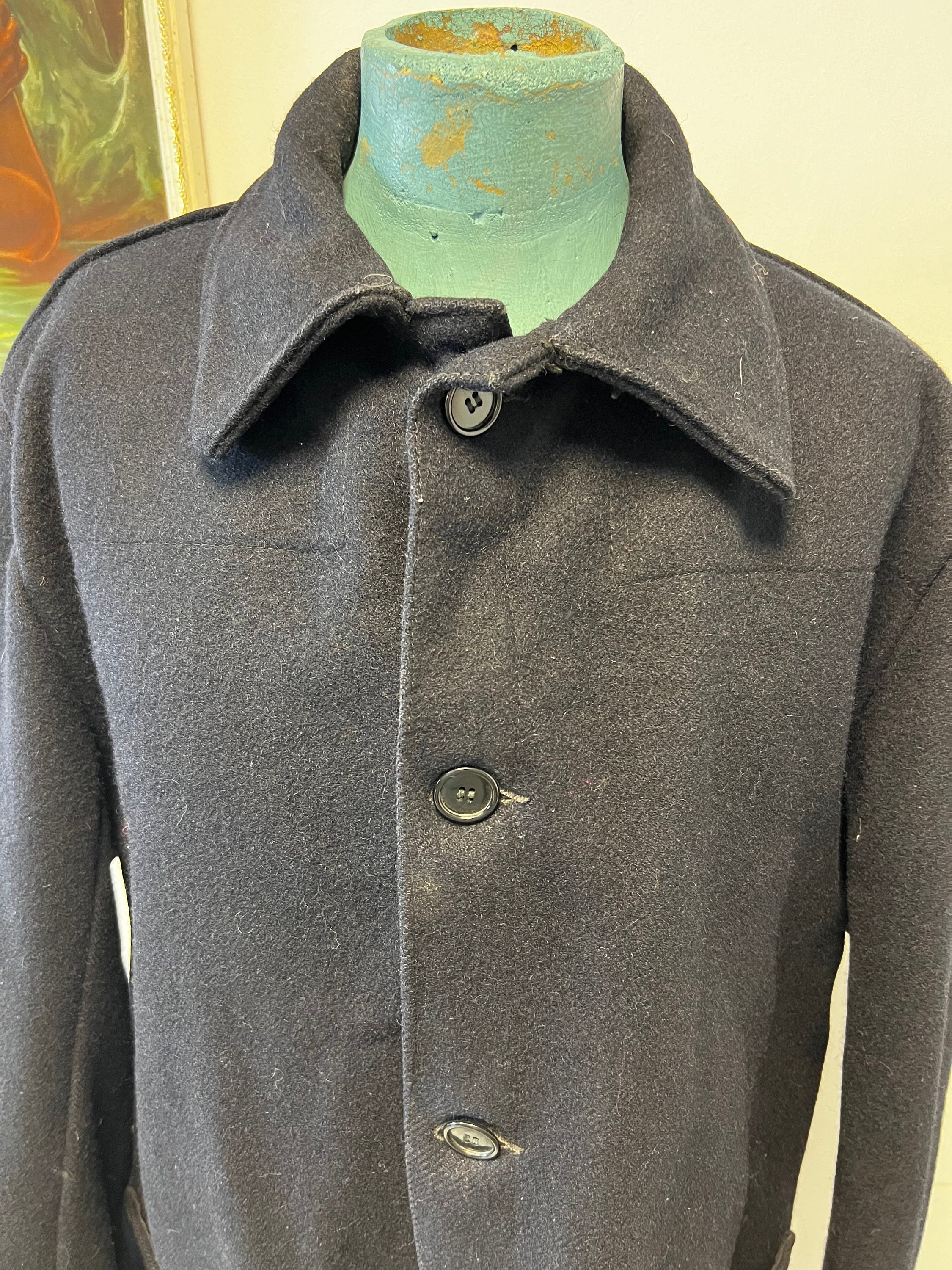 1960s/70s Vintage Navy Blue, Wool Donkey Jacket by Arthur Miller of ...