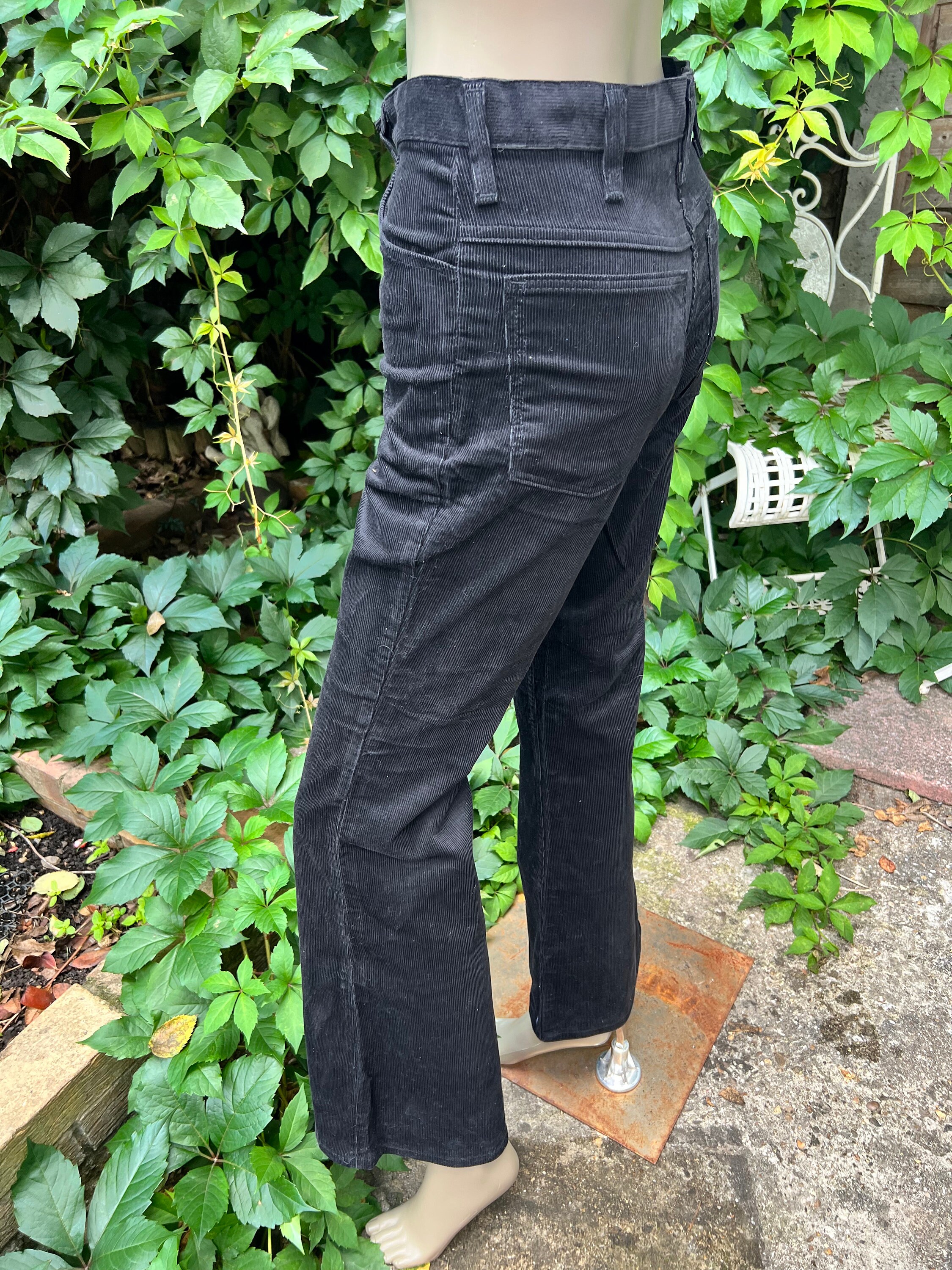 Rare Funky 1970s Black Corduroy Flares Jeans by Wrangler. Made in the ...