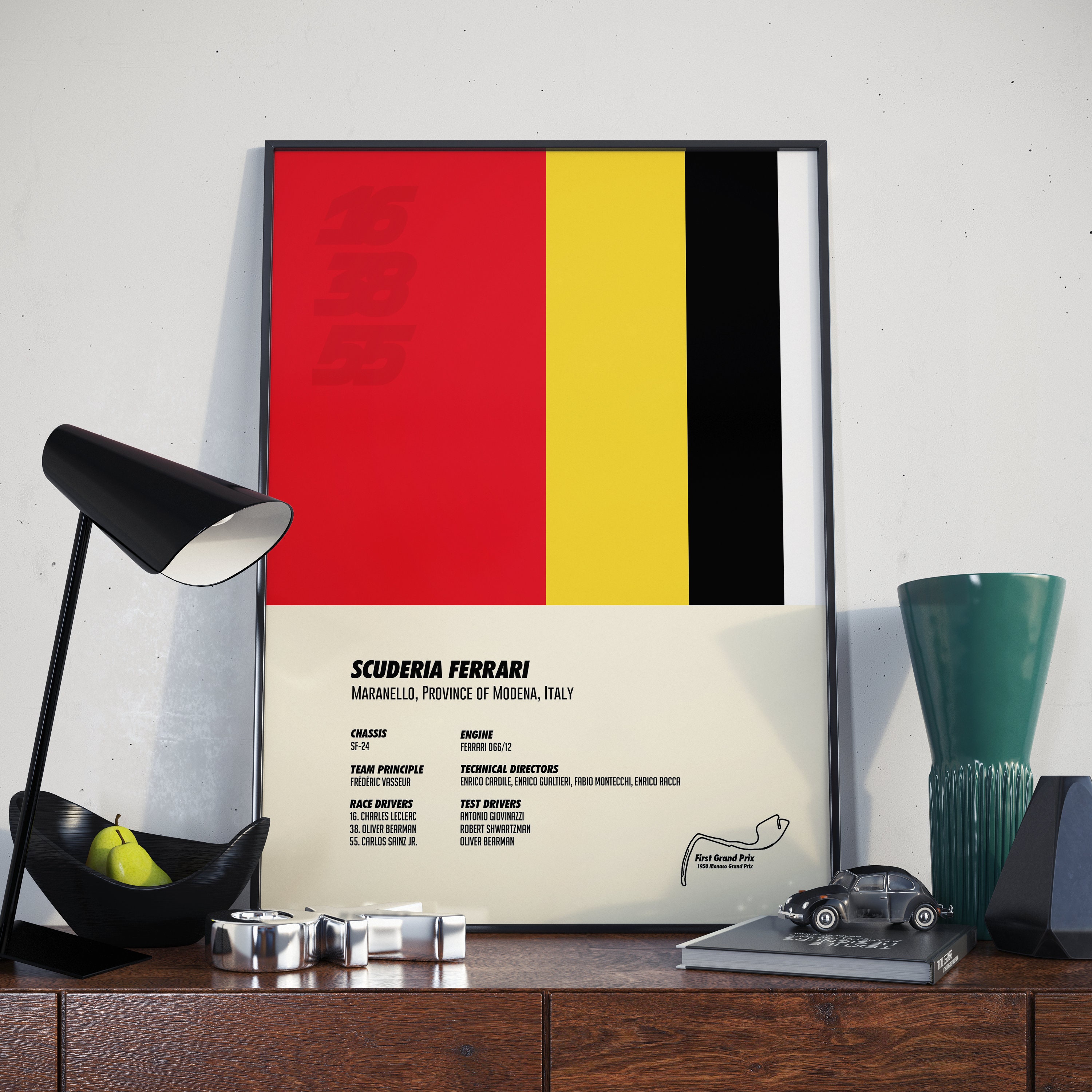 Scuderia Ferrari Poster Leclerc Sainz Bearman F1 Poster Formula 1 ...
