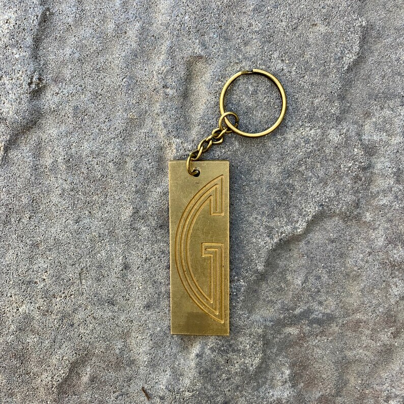 Stamped Metal Letter Keychain g - Etsy