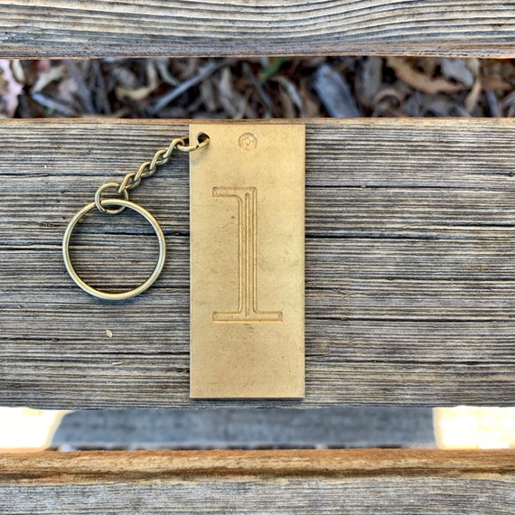 Stamped Metal Letter Keychain I | Etsy