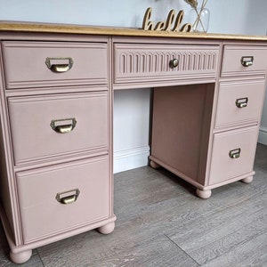 SOLD SOLD SOLD Solid Oak Pink Study Desk - Etsy