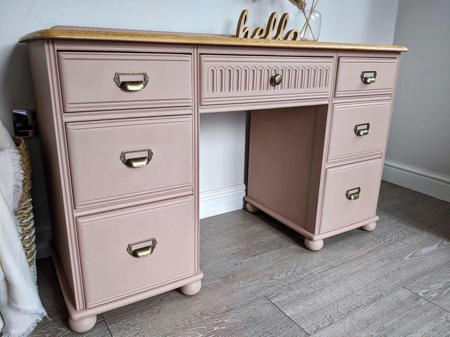 SOLD SOLD SOLD Solid Oak Pink Study Desk - Etsy