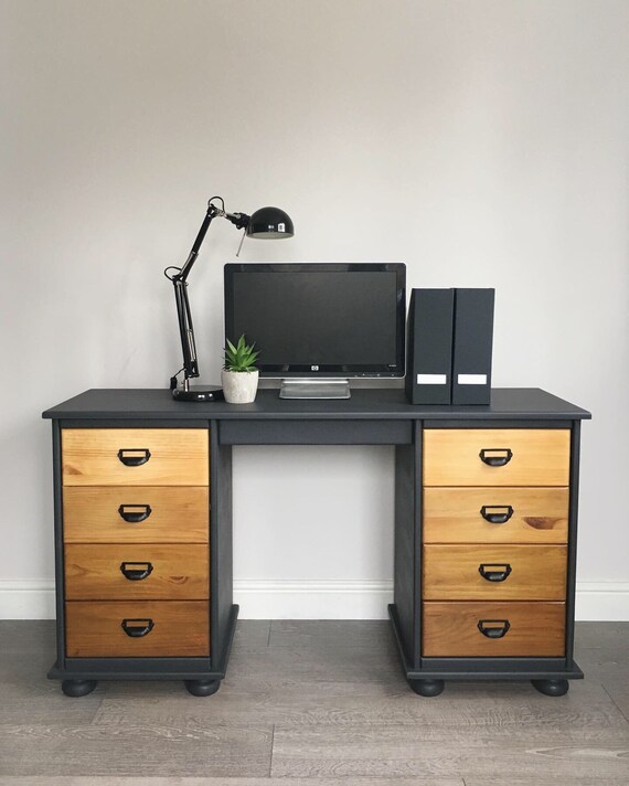 SOLD SOLD SOLD Ash and Ombré Pine Study Desk | Etsy