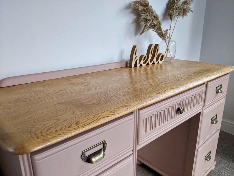 SOLD SOLD SOLD Solid Oak Pink Study Desk - Etsy