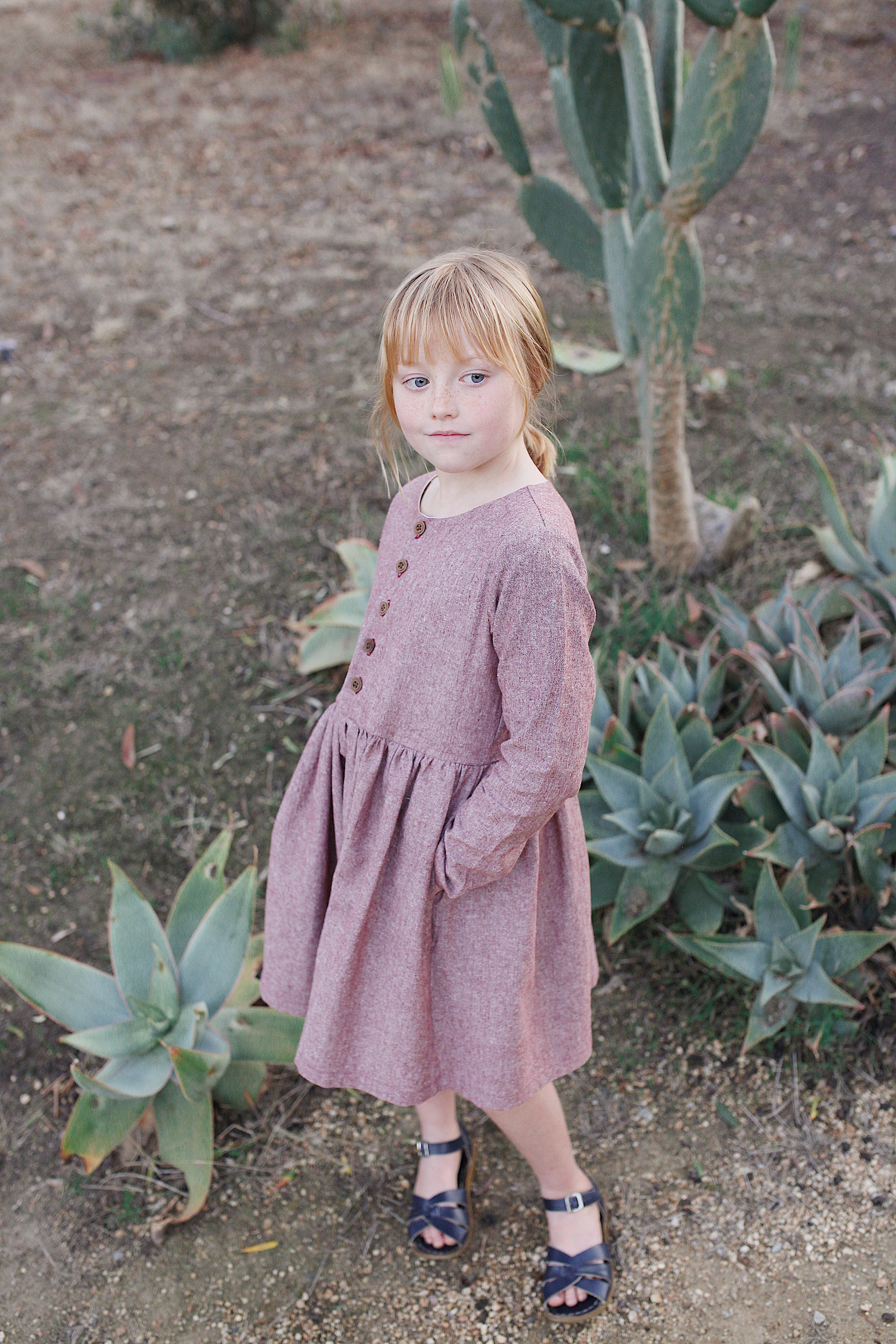 Long Sleeve Dress in Rust Linen - Etsy