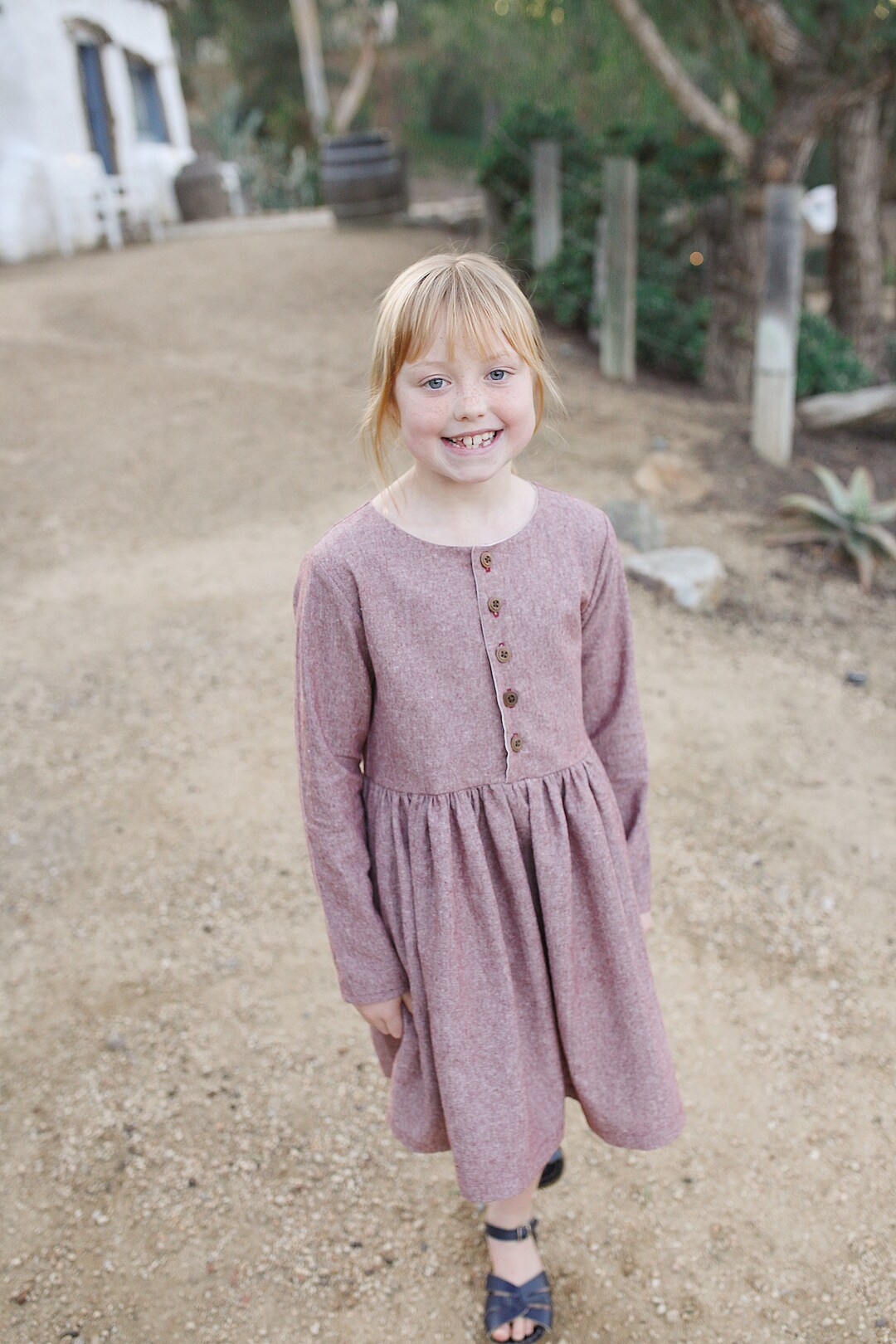 Long Sleeve Dress in Rust Linen - Etsy