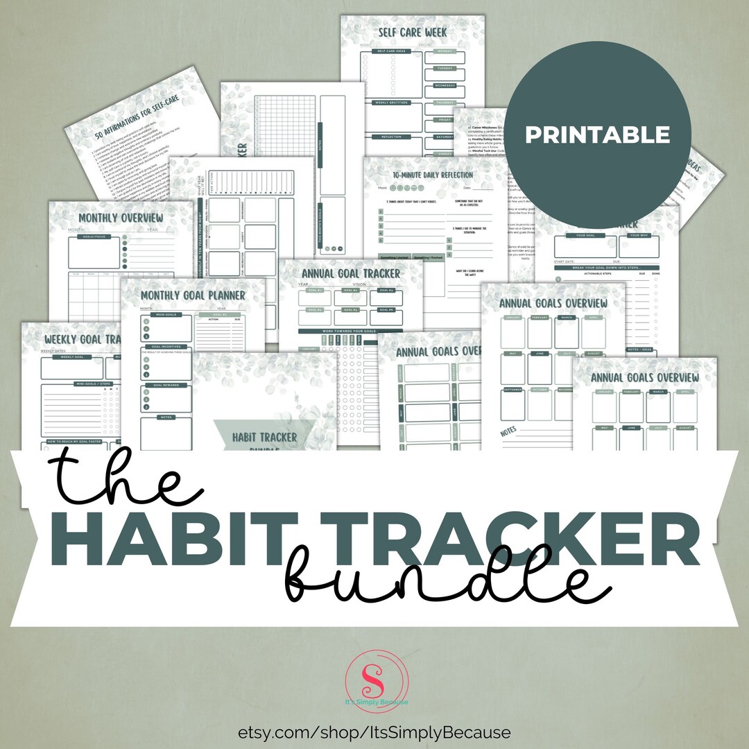 Goal Tracker | Habit Tracker Bundle | Goal Setting Sheet | Habit ...