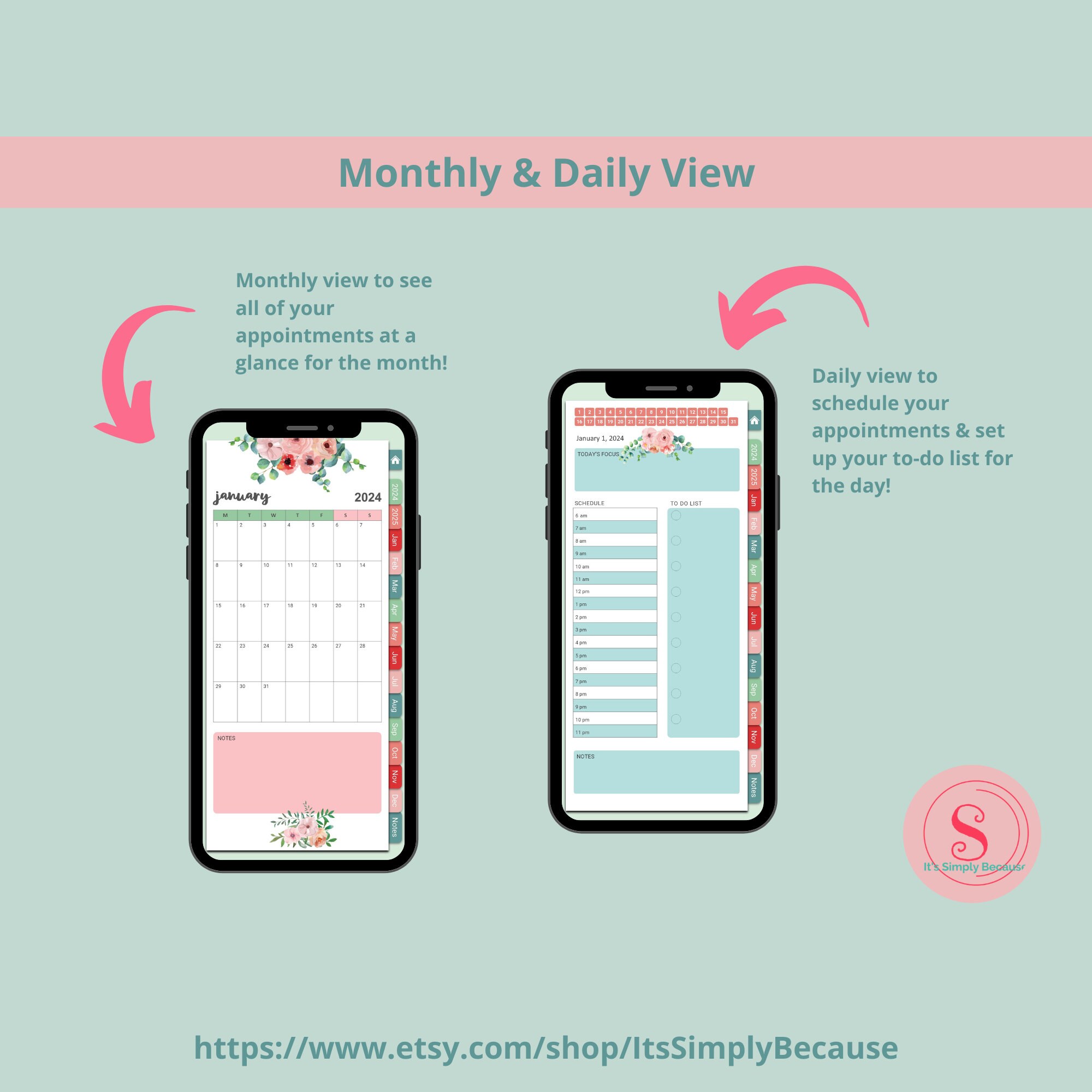 2024 Smartphone Digital Planner for Goodnotes 2024 Digital Notability ...