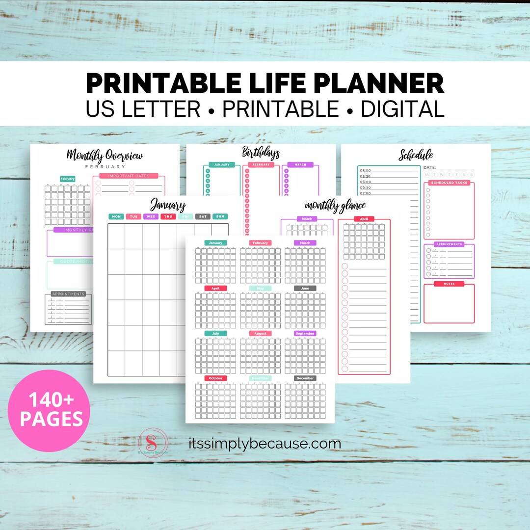 Undated Calendars | Undated Life Planner | Undated Yearly Planner ...