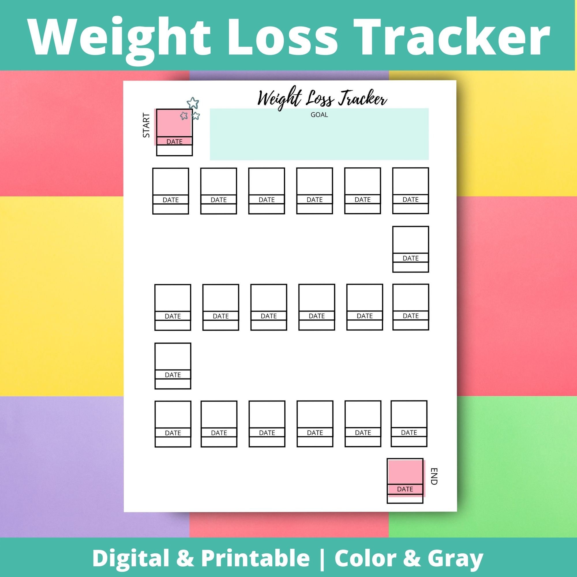 Digital & Printable Weight Loss Tracker - Etsy
