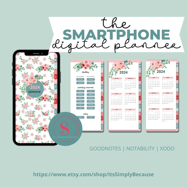 Smartphone Digital Planner 2024 for Goodnotes 2024 Digital Notability ...