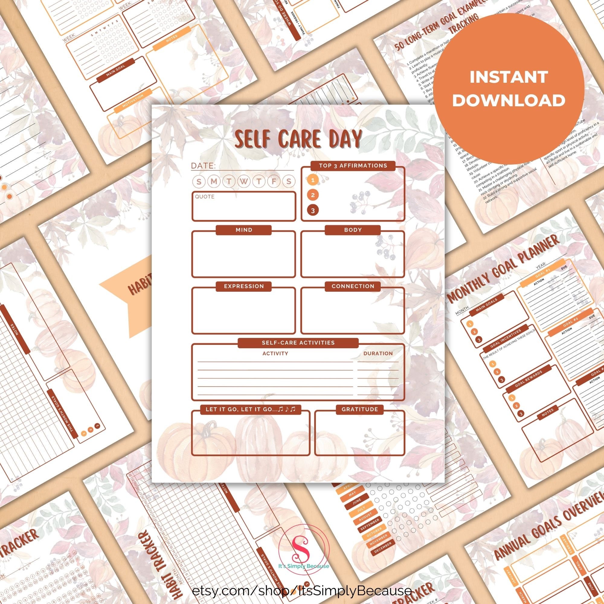 Ultimate Habit Tracker & Goal Setting Bundle | Autumn Habit Tracker ...